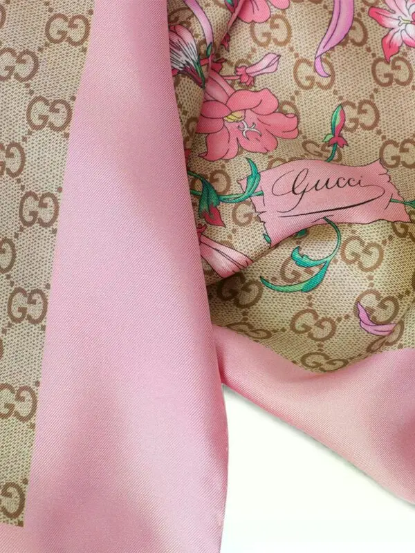 Gucci Flora-print Gg Scarf