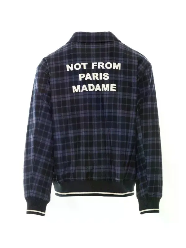 Drole De Monsieur Check-pattern Slogan Jacket