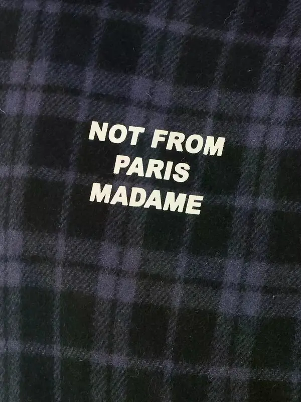 Drole De Monsieur Check-pattern Slogan Jacket