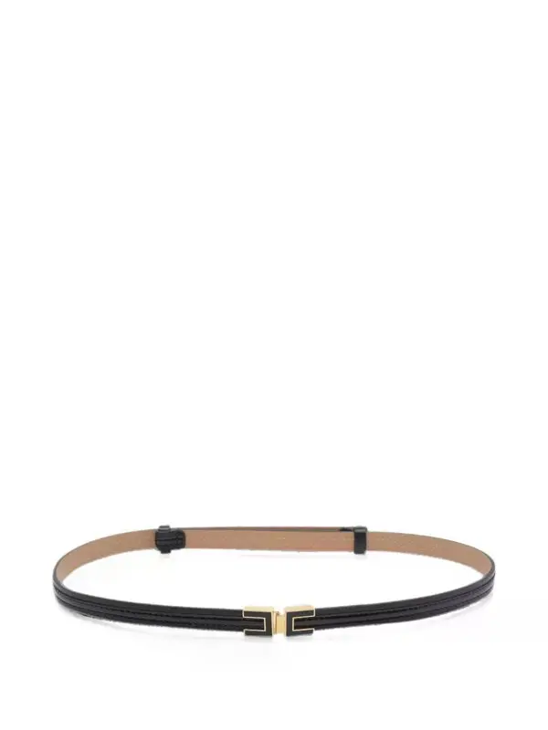 Elisabetta Franchi Logo-plaque Leather Belt - Black