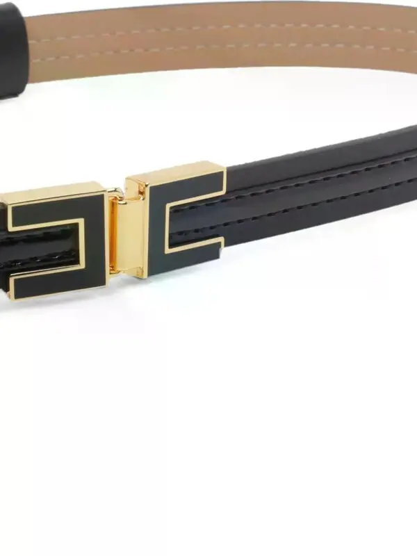 Elisabetta Franchi Logo Plaque Leather Belt