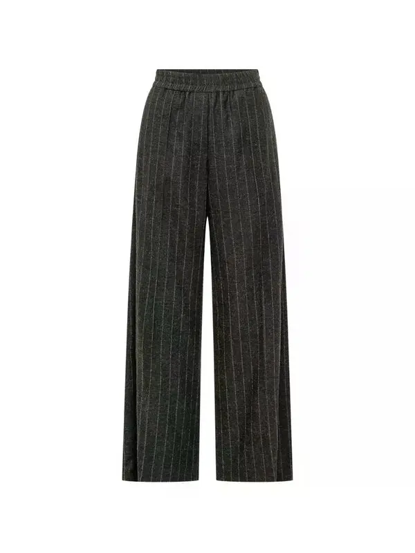 Brunello Cucinelli Pinstripe Wide-leg Trousers - Grey