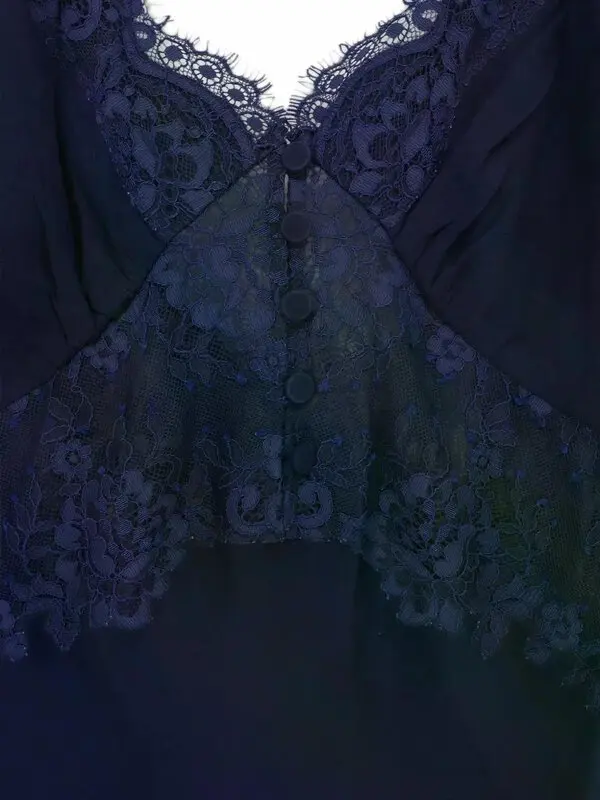 SELF-PORTRAIT Lace-detail Ruffled Maxi Dress