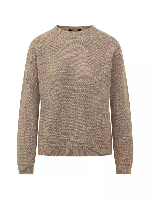 Fabiana Filippi Waffle-knit Long-sleeve Sweater - Brown