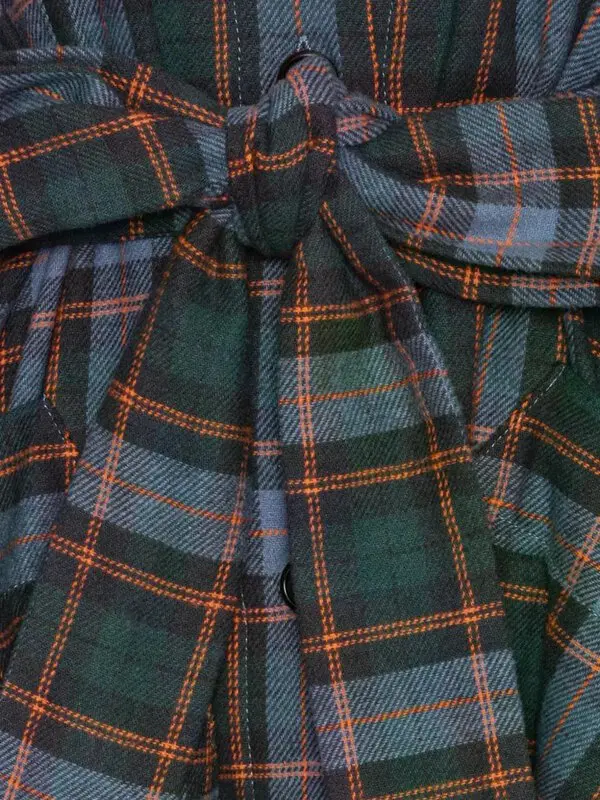 Henrik Vibskov Plaid Check Midi Dress With Self-tie Belt - Blue