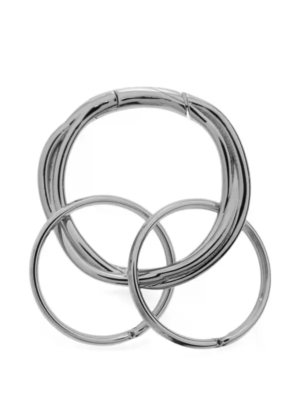 JIL SANDER Engraved-logo Twisted-effect Keyring - Silver