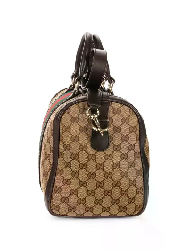 Gucci Gg Supreme Web Stripe Tote Bag - Neutrals