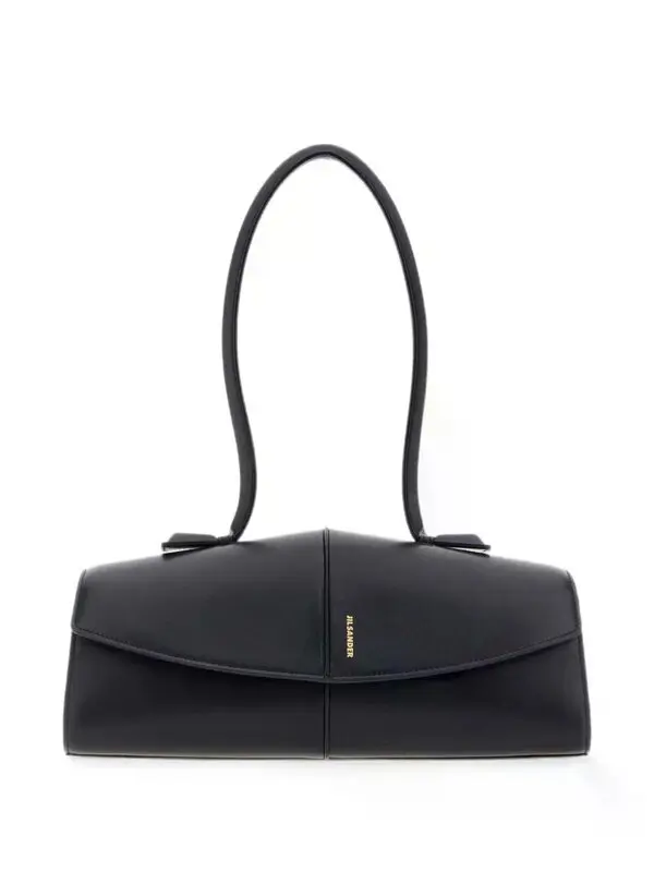 JIL SANDER Linea Leather Shoulder Bag - Black