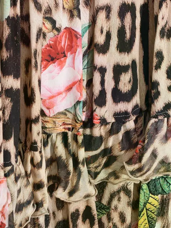 Roberto Cavalli Leopard-print Tiered Maxi Skirt