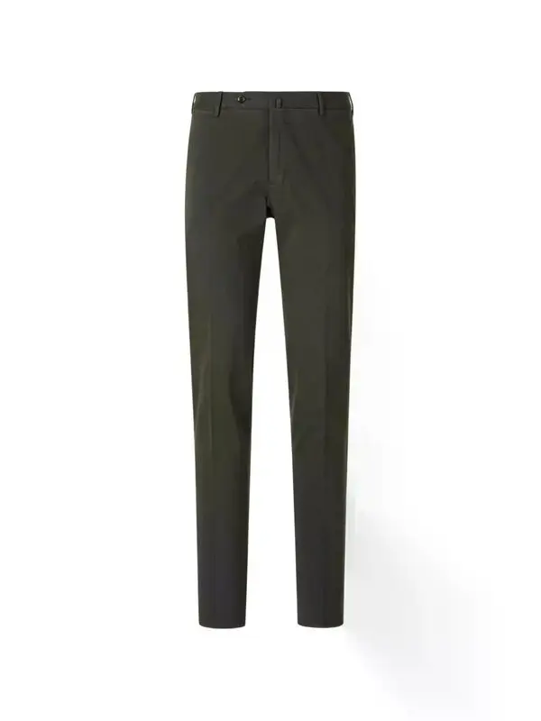 PT TORINO Logo-plaque Slim-fit Trousers - Green