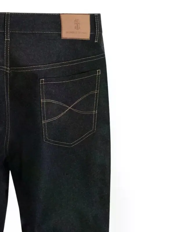 Brunello Cucinelli Contrast-stitch Straight-leg Trousers