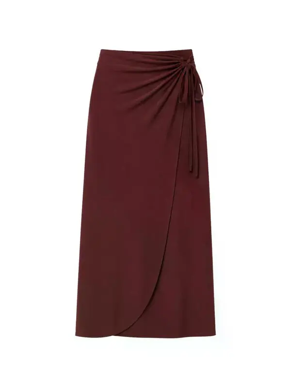Max Mara Wrap-style Gathered Skirt - Red