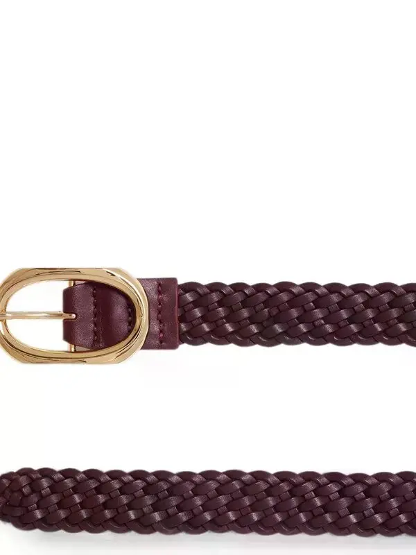 ANINE BING Signature Link Belt Braided Fig - Red