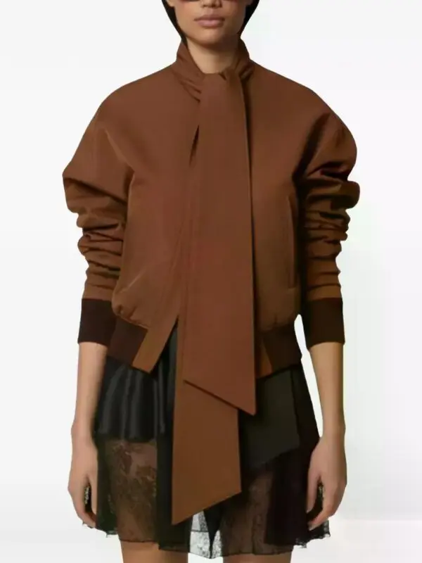 Nina Ricci Scarf-detail Ottoman Fitted Jacket
