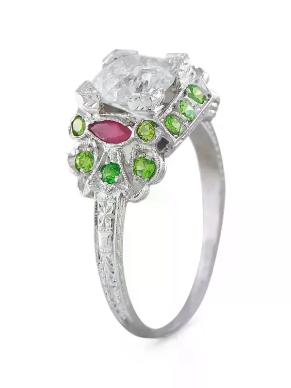LB EXCLUSIVE Diamond And Demantoid Ring - Silver