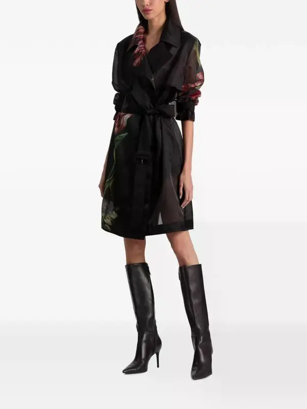 Alice + Olivia Silvia Belted Trench Coat - Black