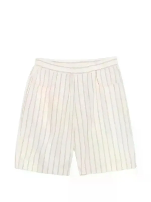 RANRA Stroller Striped Cotton Shorts - Neutrals