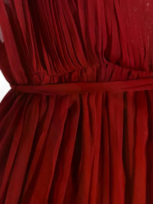 Alberta Ferretti Pleated Silk-chiffon Maxi Dress - Red