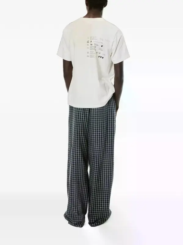 MASU Gingham-check Sequin-embellished Trousers - Grey