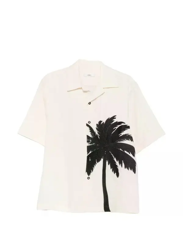 Commas Palm-embroidered Shirt - Neutrals