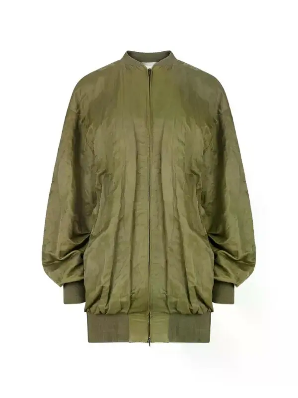 Nina Ricci Winkler Wrinkled-finish Oversized Bomber Jacket - Green