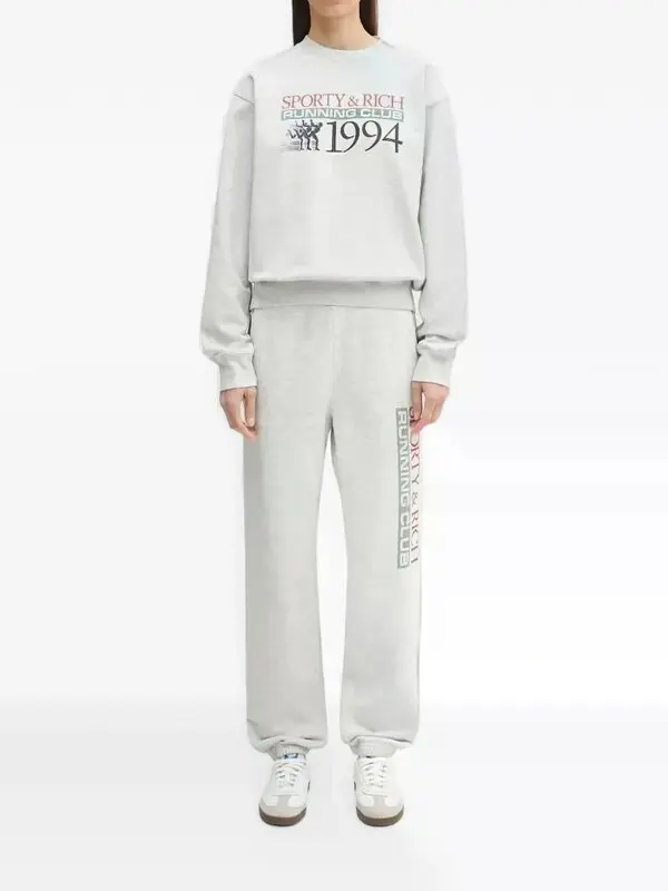 SPORTY & RICH Finish Line Logo-print Sweatshirt