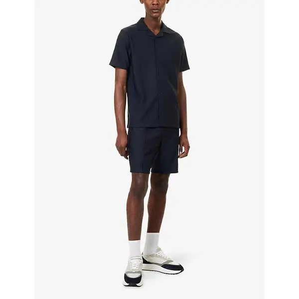 ARNE Revere-collar Pleated Woven Shirt