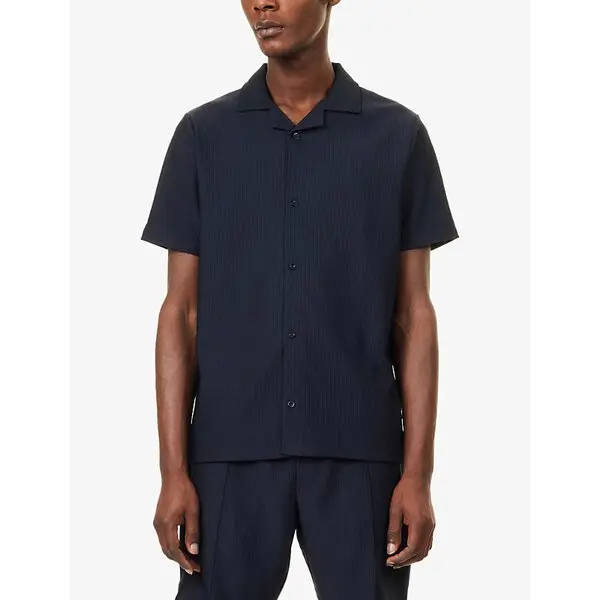 ARNE Revere-collar Pleated Woven Shirt