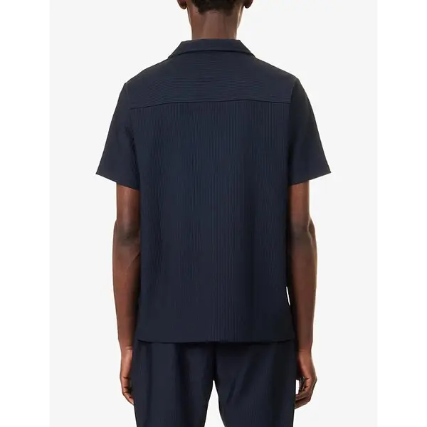ARNE Revere-collar Pleated Woven Shirt