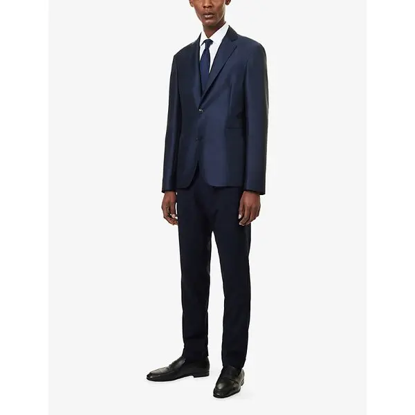 Emporio Armani Tropical Single-breasted Wool And Silk-blend Blazer