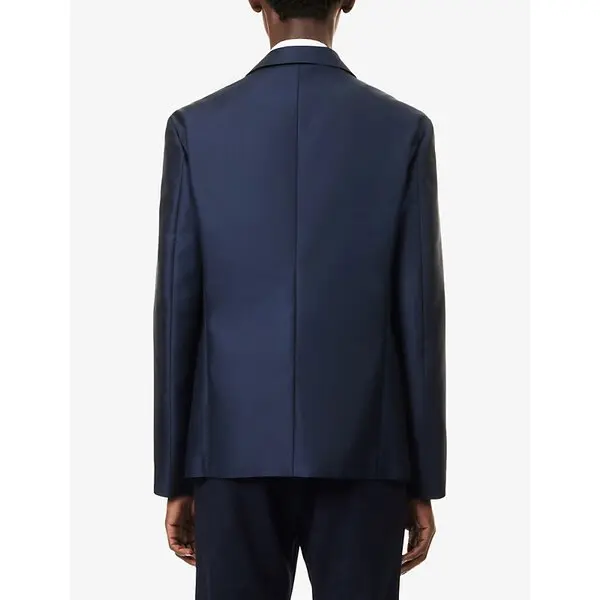 Emporio Armani Tropical Single-breasted Wool And Silk-blend Blazer