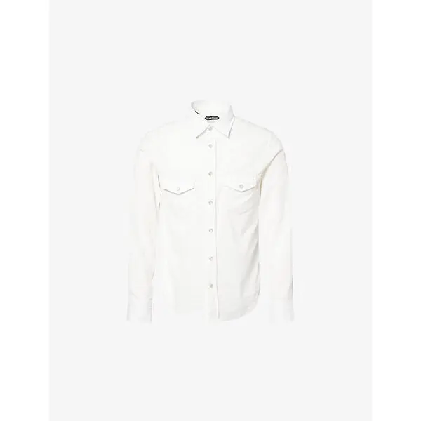 TOM FORD Western Cotton Corduroy Shirt - Sugar