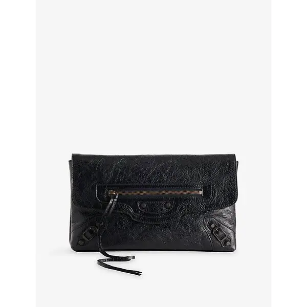 Balenciaga Le City Leather Clutch Bag - Black