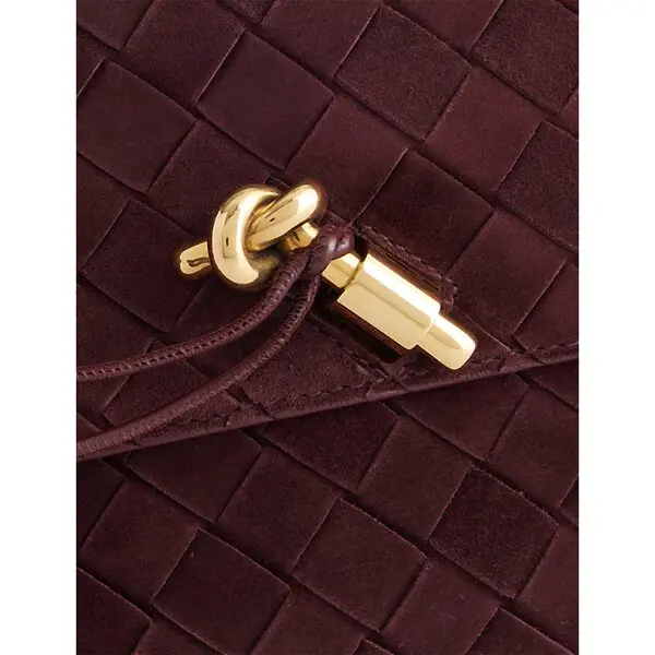 Bottega Veneta Andiamo Suede Clutch Bag - Deep Mahogany