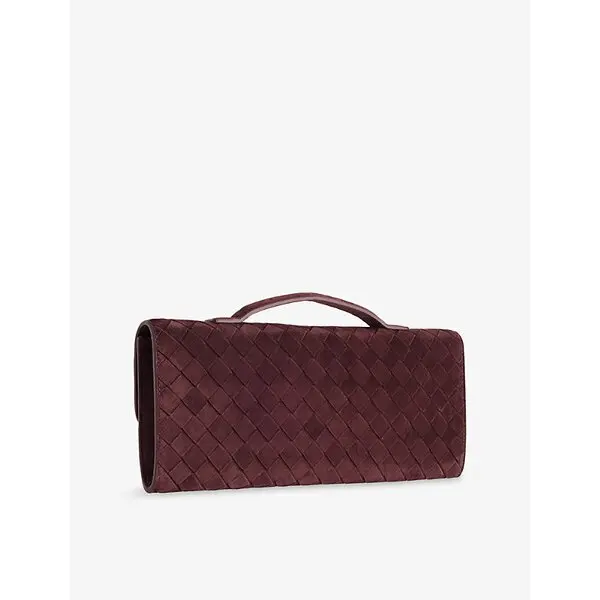 Bottega Veneta Andiamo Suede Clutch Bag - Deep Mahogany
