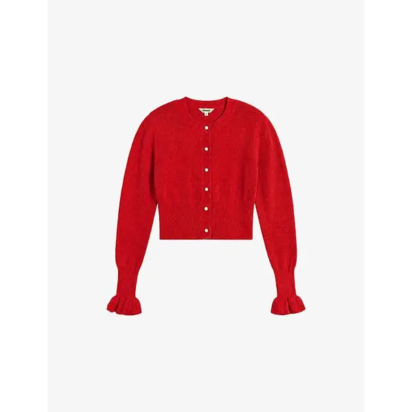 OMNES Sylvie Cotton Knitted Cardigan - Red