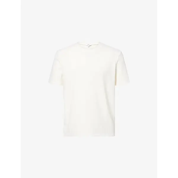 ARNE Pleated Crew-neck Woven T-shirt - Ecru