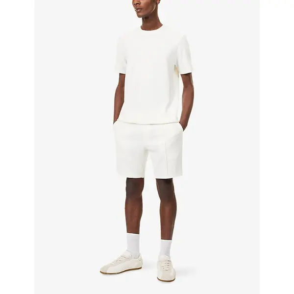 ARNE Pleated Crew-neck Woven T-shirt - Ecru
