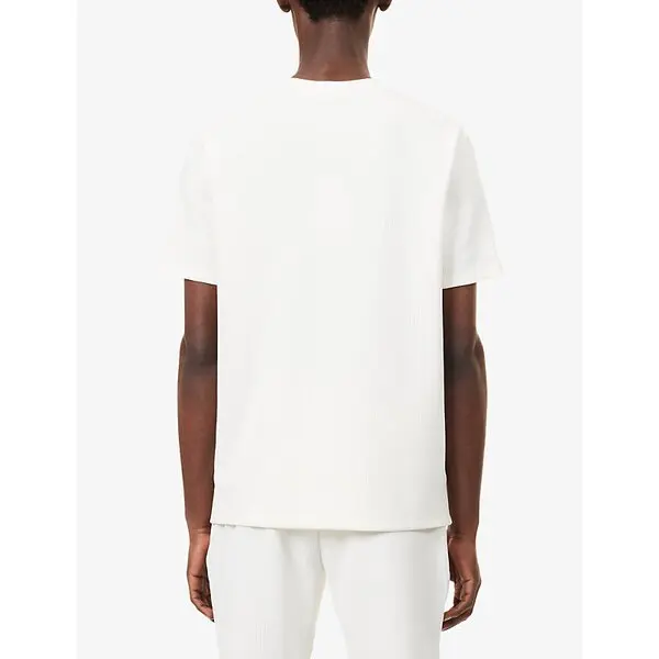 ARNE Pleated Crew-neck Woven T-shirt - Ecru