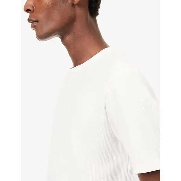 ARNE Pleated Crew-neck Woven T-shirt - Ecru