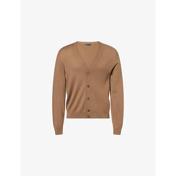 TOM FORD Fine Gauge Wool Cardigan - Walnut