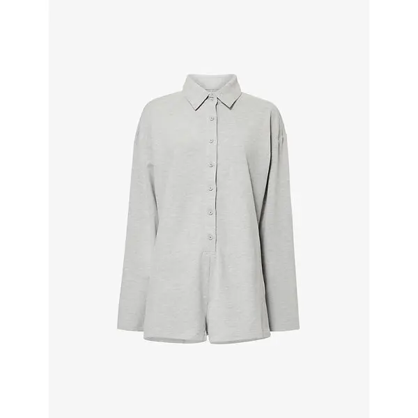 TREATS Wren Oversized Cotton-jersey Romper - Grey