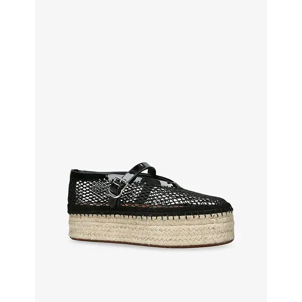 Alaïa Fishnet Mesh-leather Espadrilles