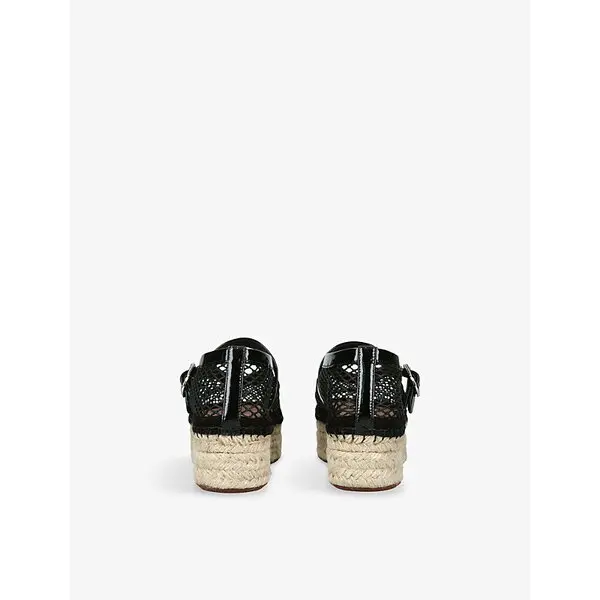 Alaïa Fishnet Mesh-leather Espadrilles