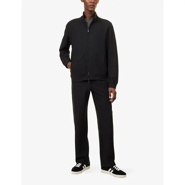 Emporio Armani Zip High-neck Cotton-blend Track Jacket