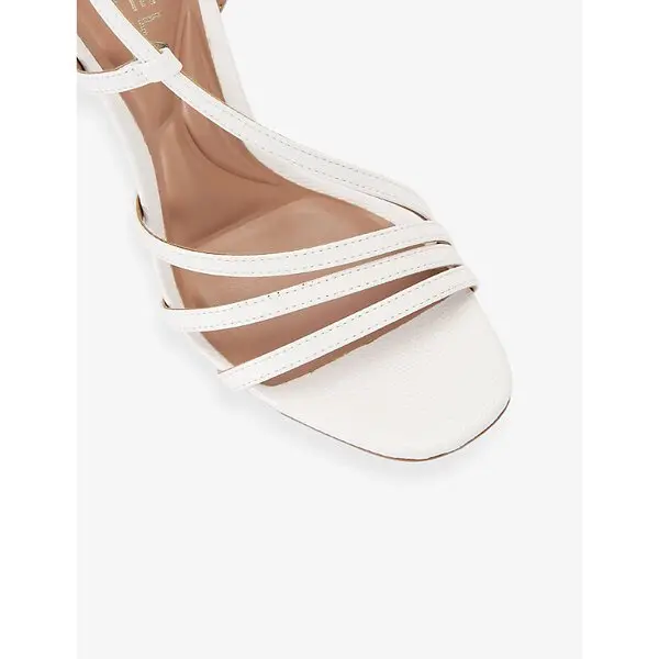 Carvela Paparazza Strappy Faux-leather Stiletto Heels - White