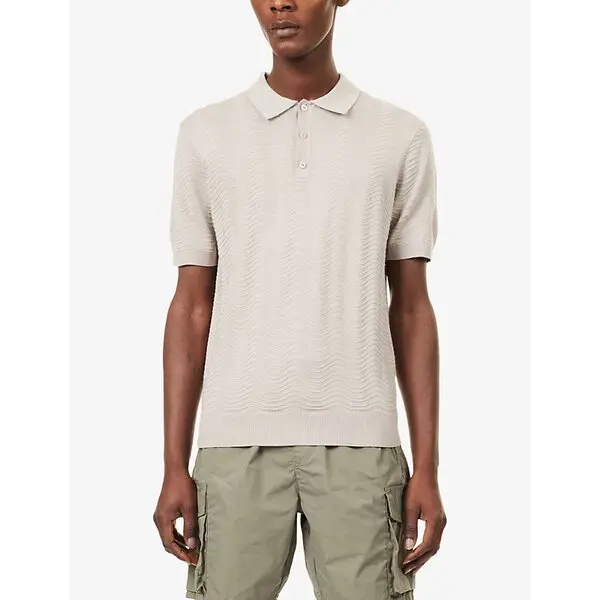 ARNE Arles Wave Textured Woven Polo Shirt