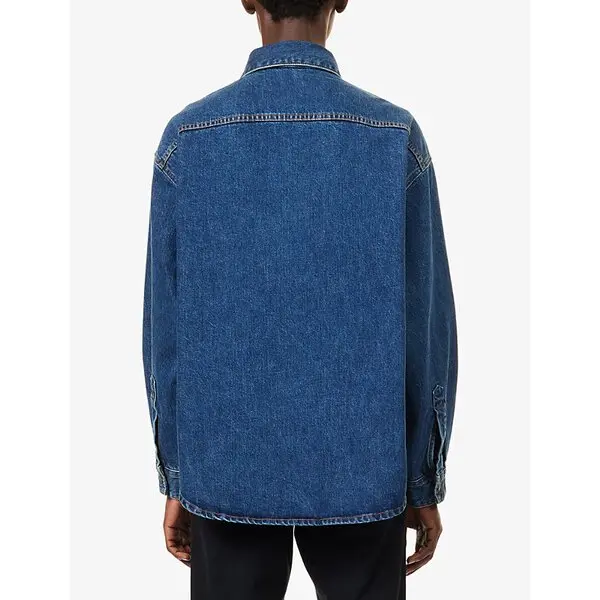 Emporio Armani Logo-embroidered Cotton Denim Overshirt