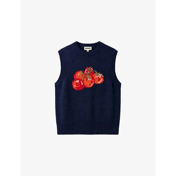 OMNES Bob Tomato Cotton Vest Top - Navy