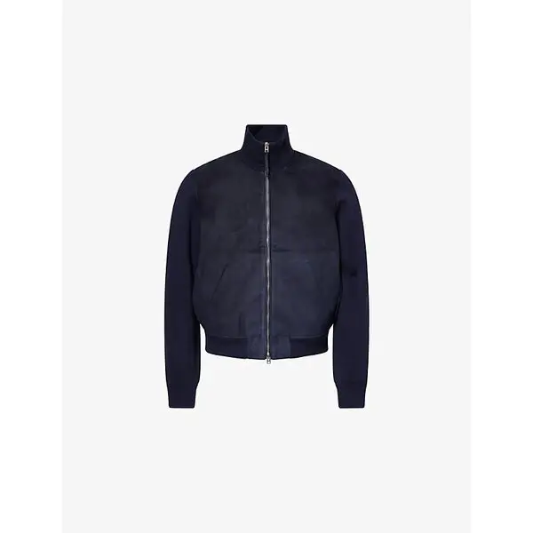 TOM FORD Suede-front Merino-wool Jacket - Dark Navy